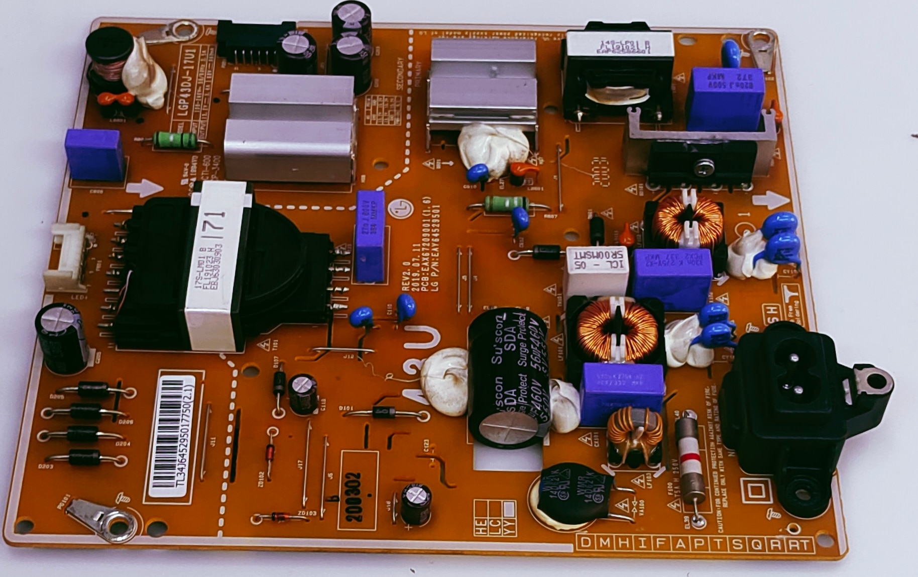 LG 43UM7290PTE LED TV POWER SUPPLY BOARD in LG LED TV SMPS BOARD by LG ...